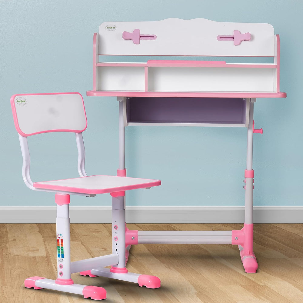 Minikin Pinnacle Multi Functional Wooden Kids Study Table I Hight Adju