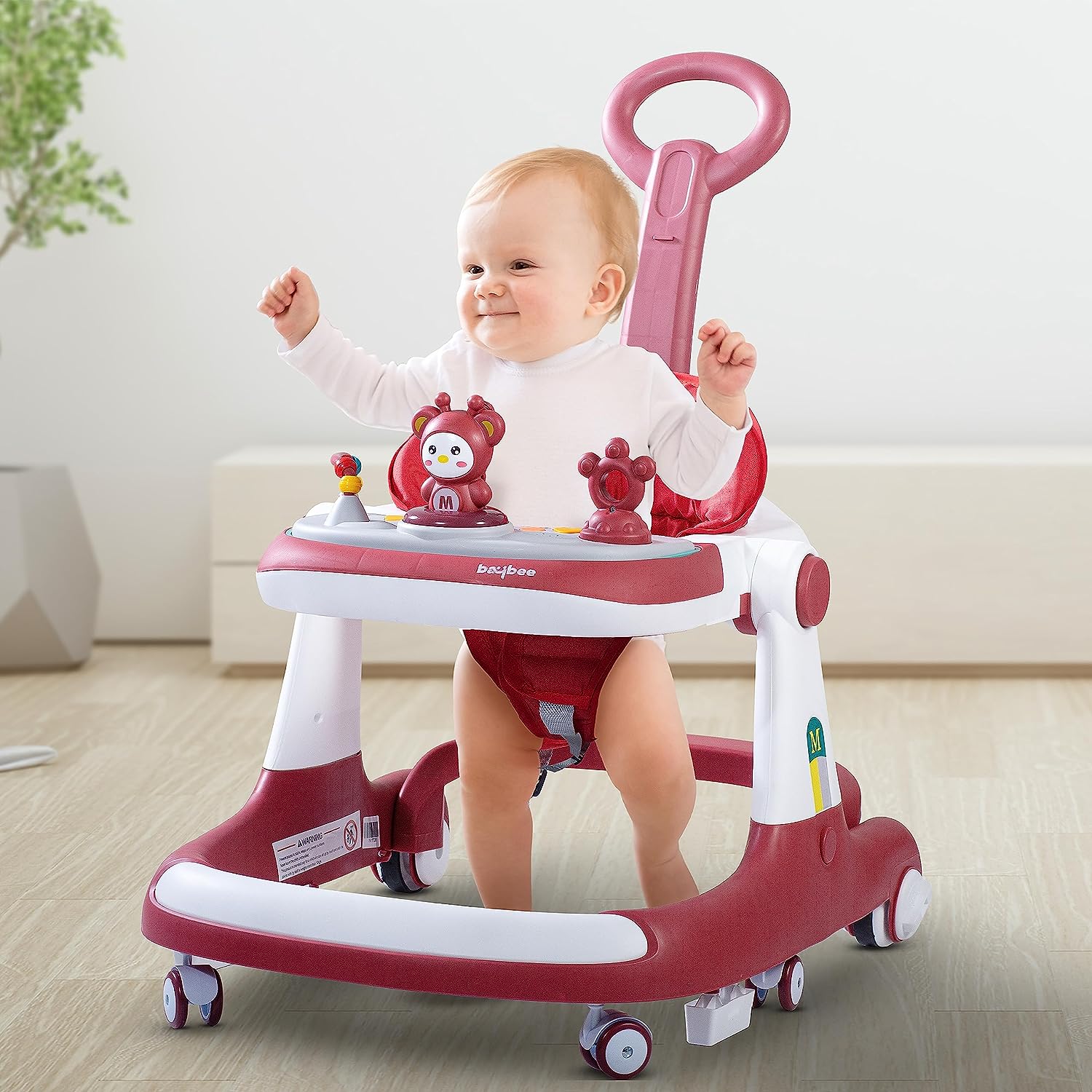 Minikin Magnum 2 IN 1 Baby Walker for Kids I Parental Push Handle & He