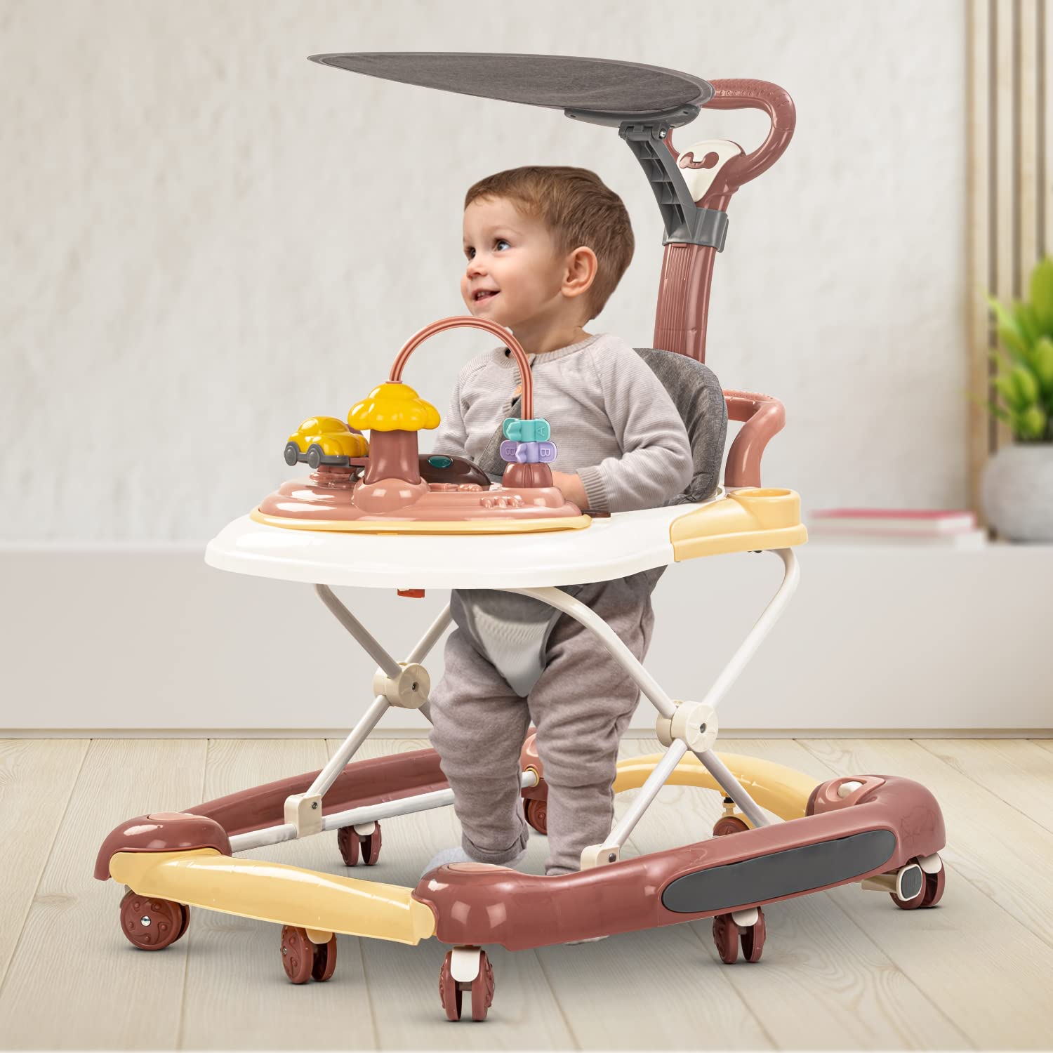 Minikin Elvira 2in1 Baby Walker with Canopy I Rocking Chair I Parental