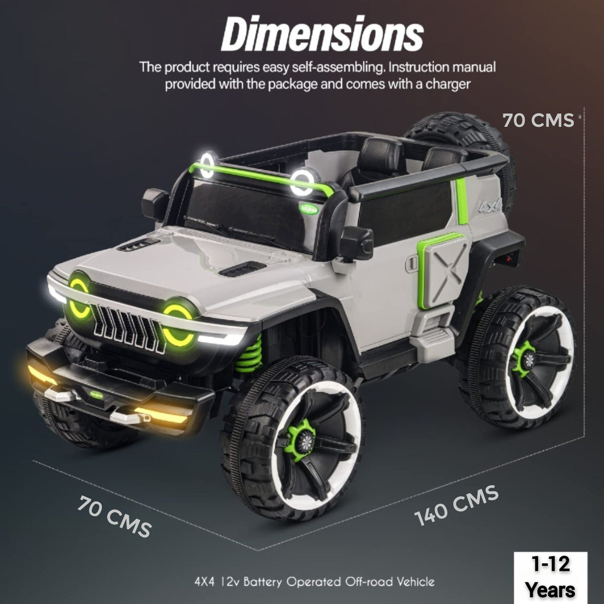 Minikin Hulk 4X4 Monster Rechargeable Jeep | Top End Configuration | 1