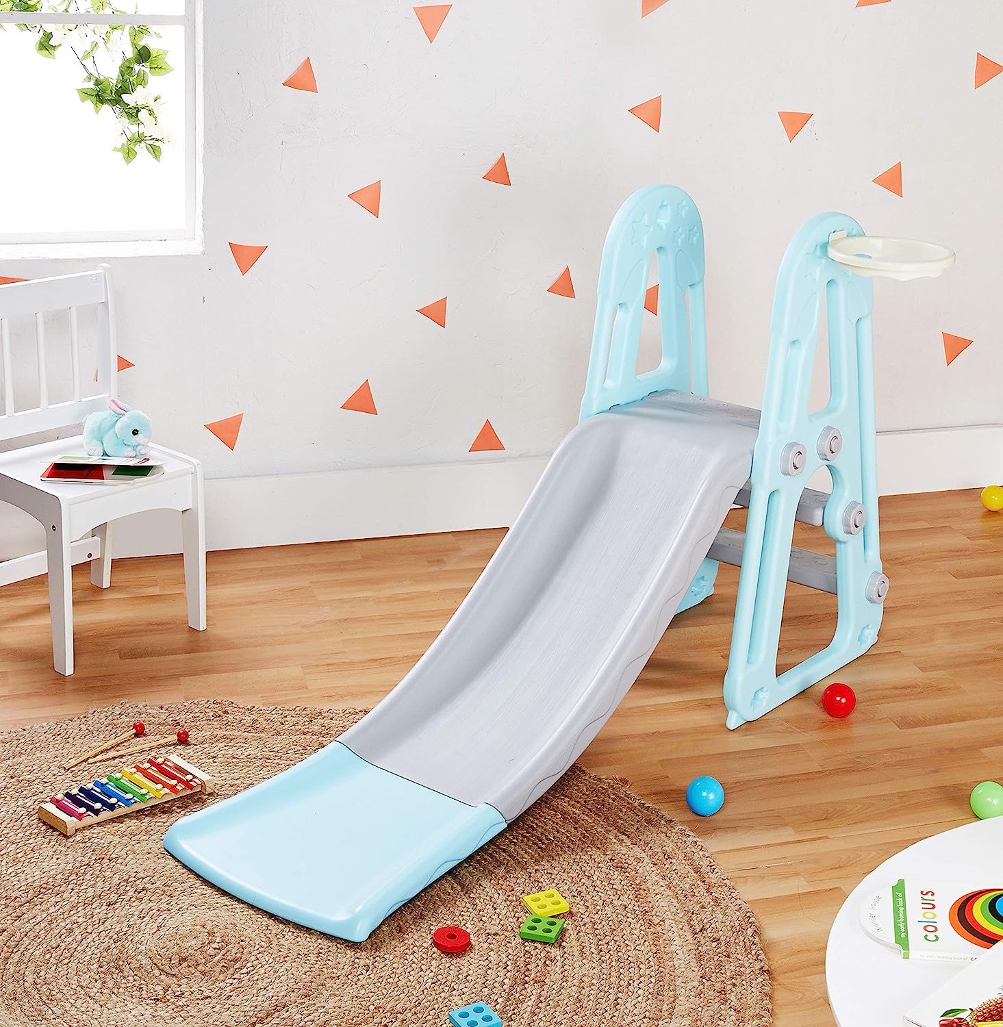 Minikin Smoby Slider Foldable Baby Garden Slider for Kids I Plastic Ga
