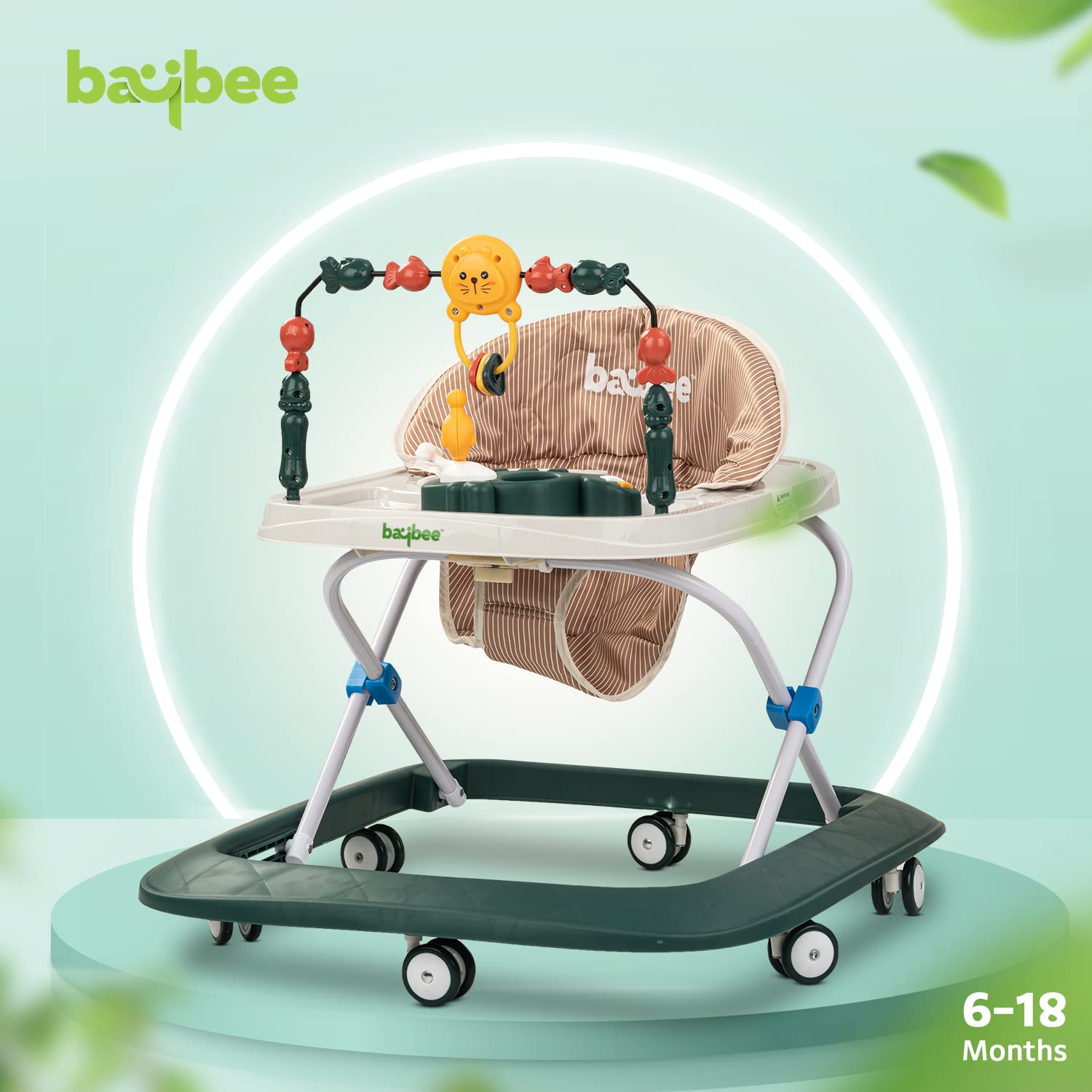 Minikin Nexus Lite Anti-Rollover Baby Walker | Foldable Design | Music